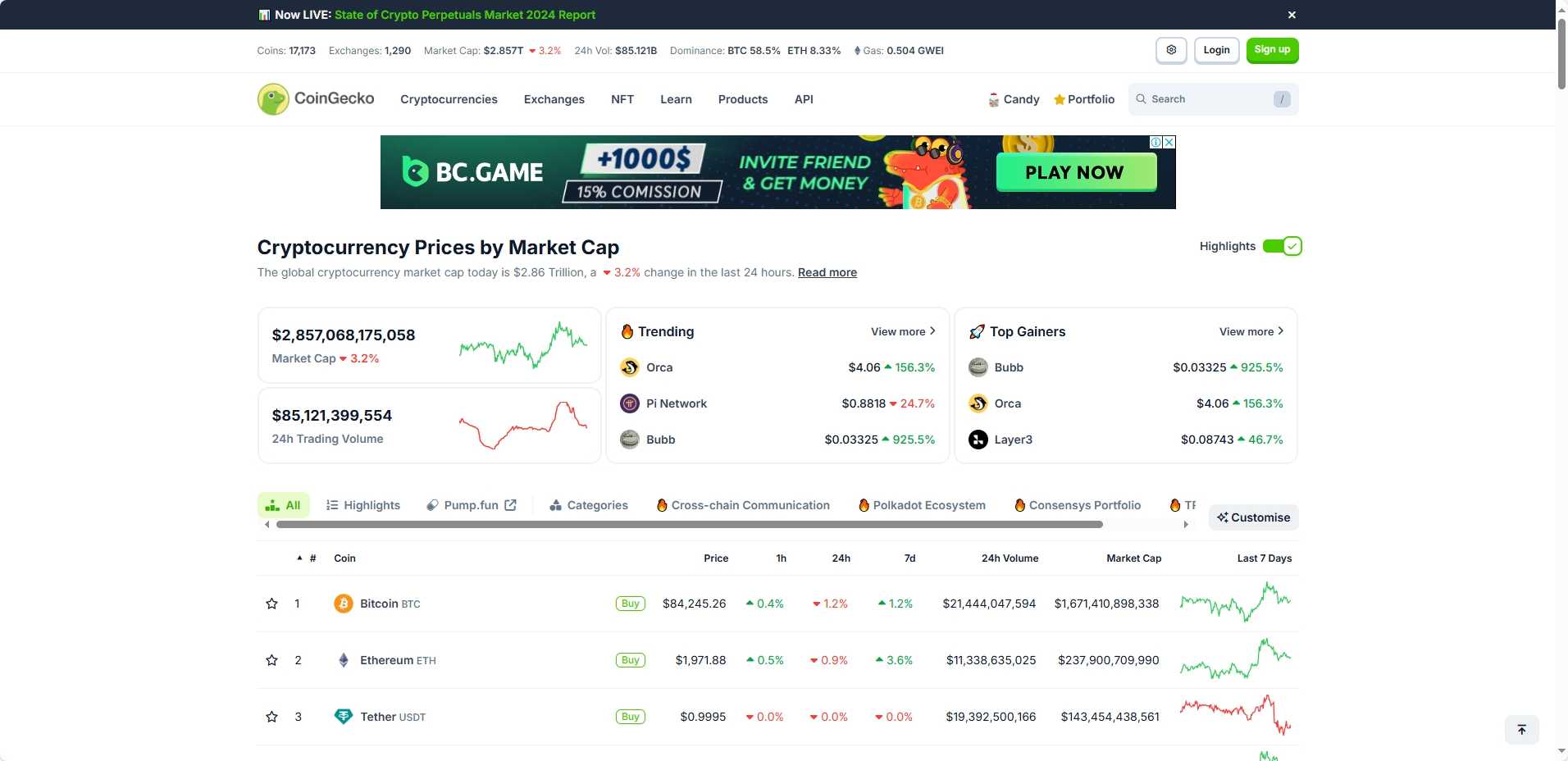 CoinGecko官网 - CoinGecko 是全球领先的独立加密货币数据聚合平台，成立于2014年，提供实时价格追踪、市场分析、交易所排名及代币生态指标（如社区活跃度、代码开发进度），覆盖 ...